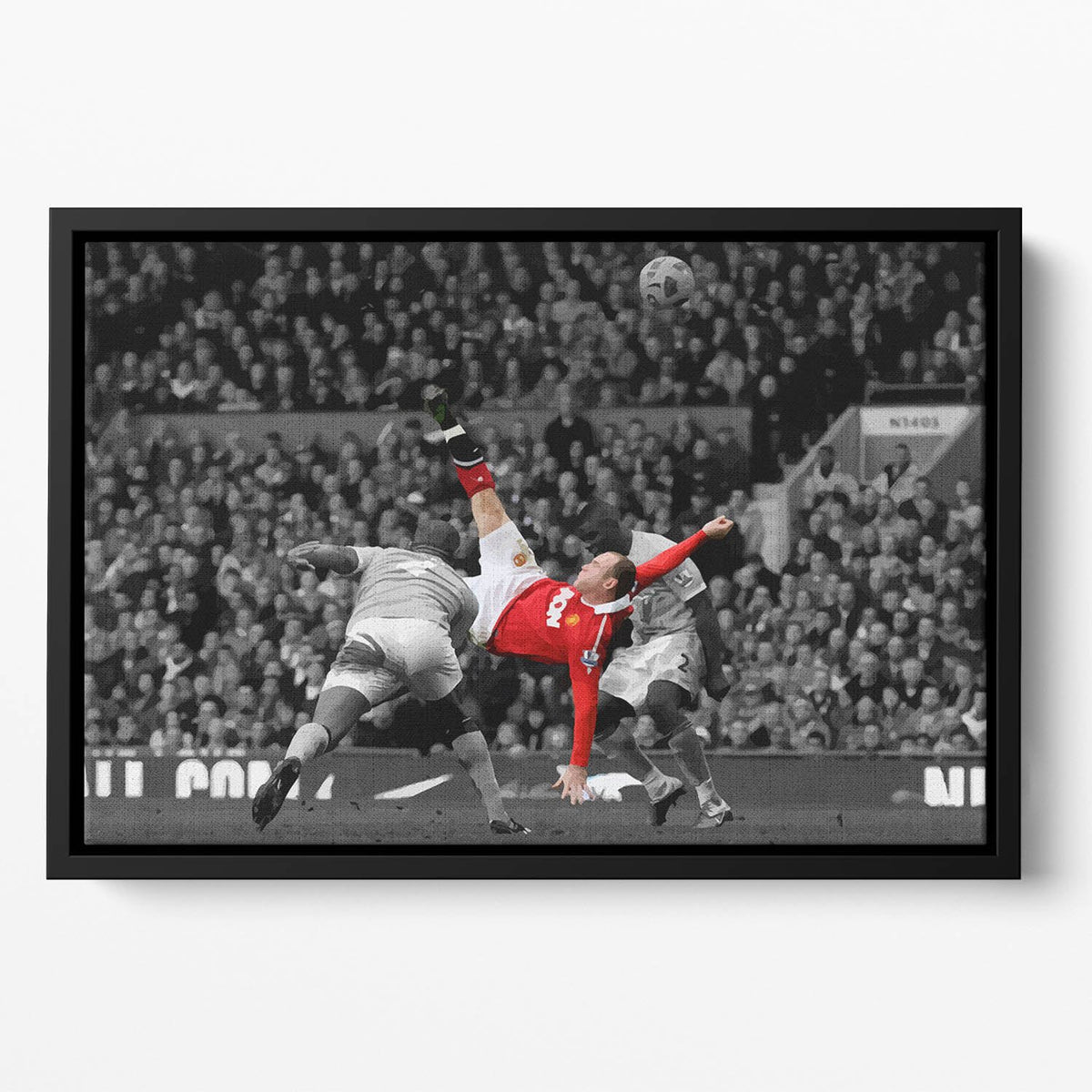 Wayne Rooney Bicycle Kick Floating Framed Canvas | Canvas Art Rocks – Canvas Art Rocks US