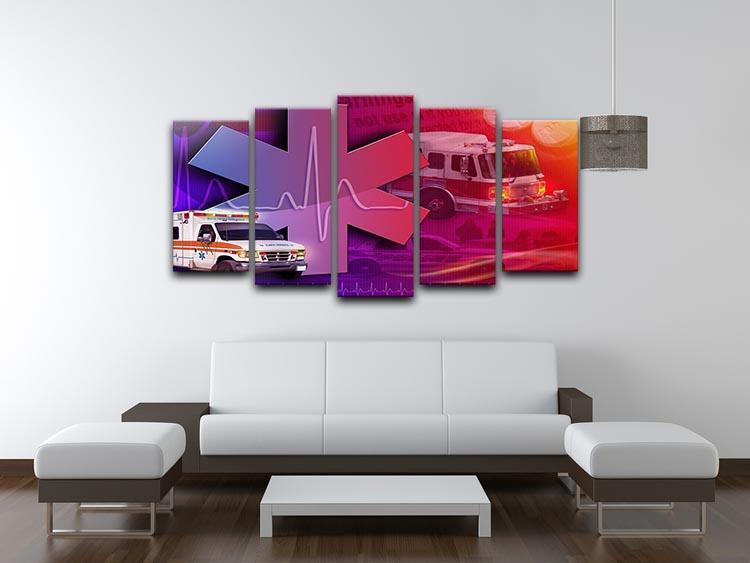 Ambulance Firetruck and Police car 5 Split Panel Canvas | Canvas Art ...