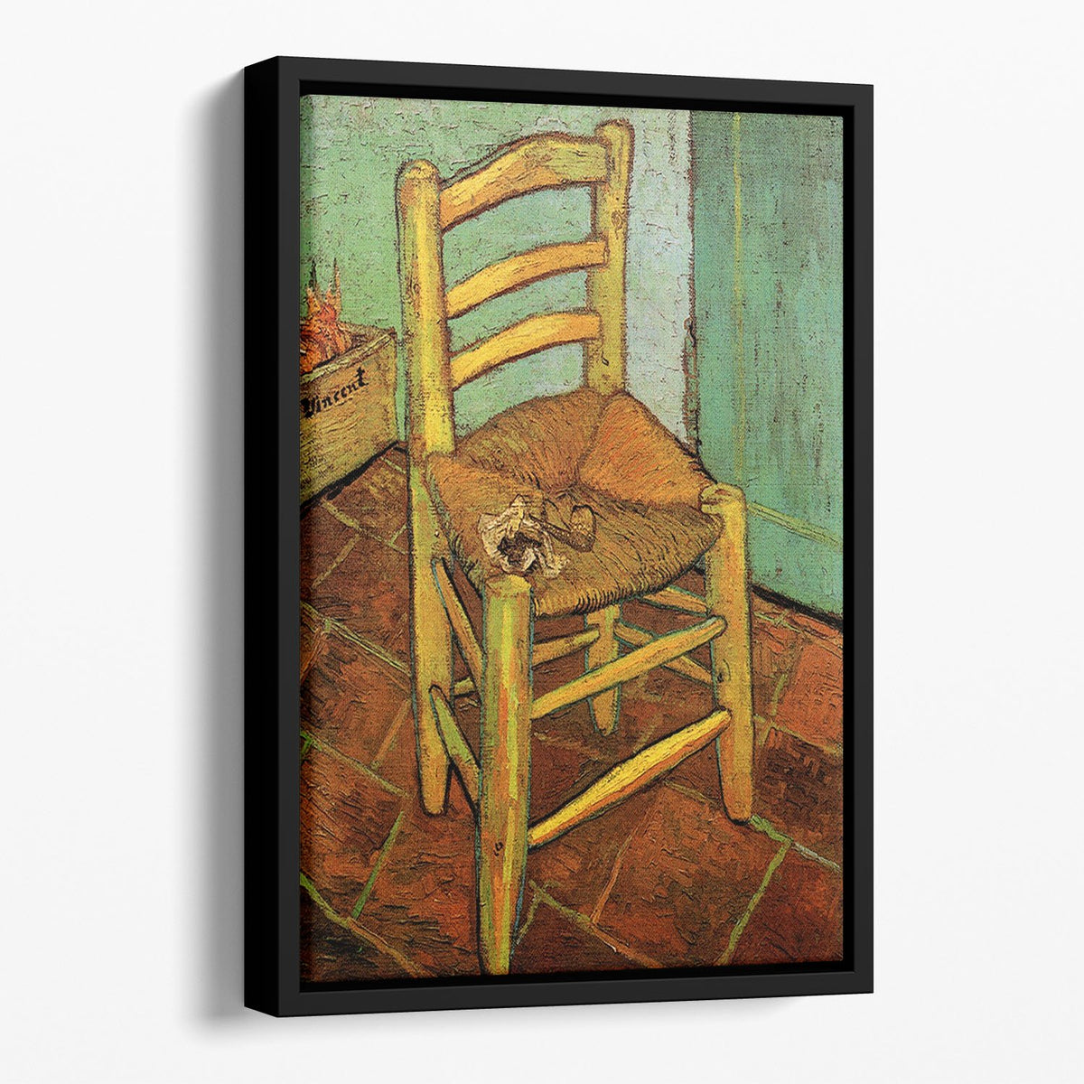 Vincent's Chair with His Pipe by Van Gogh Floating Framed Canvas ...