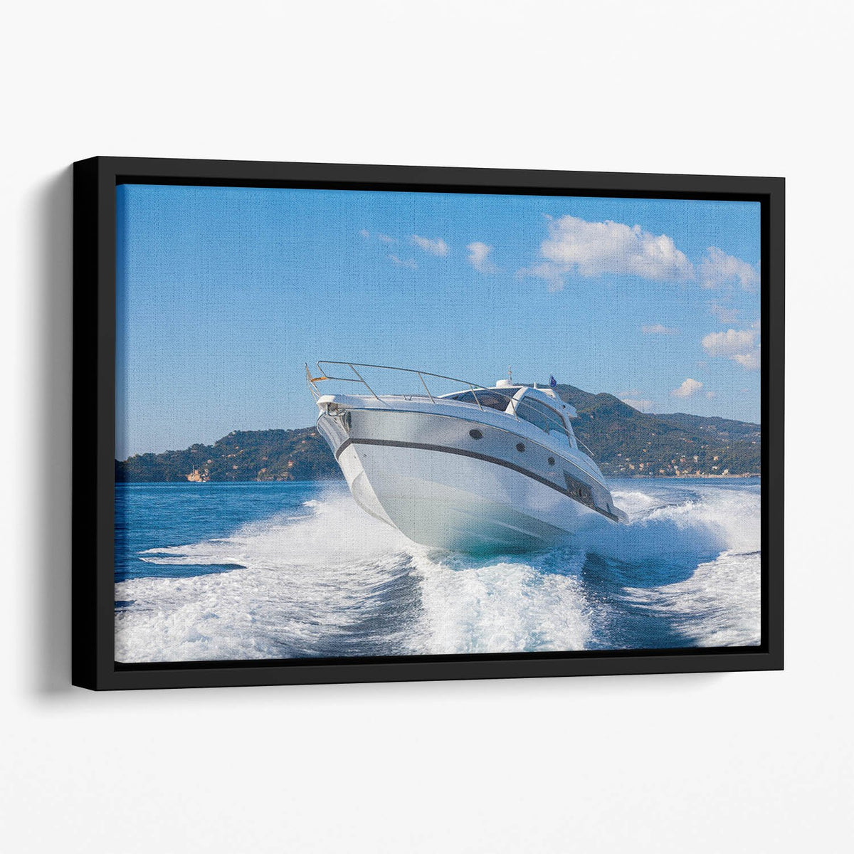 motor boat yachts Italy Floating Framed Canvas | Canvas Art Rocks ...